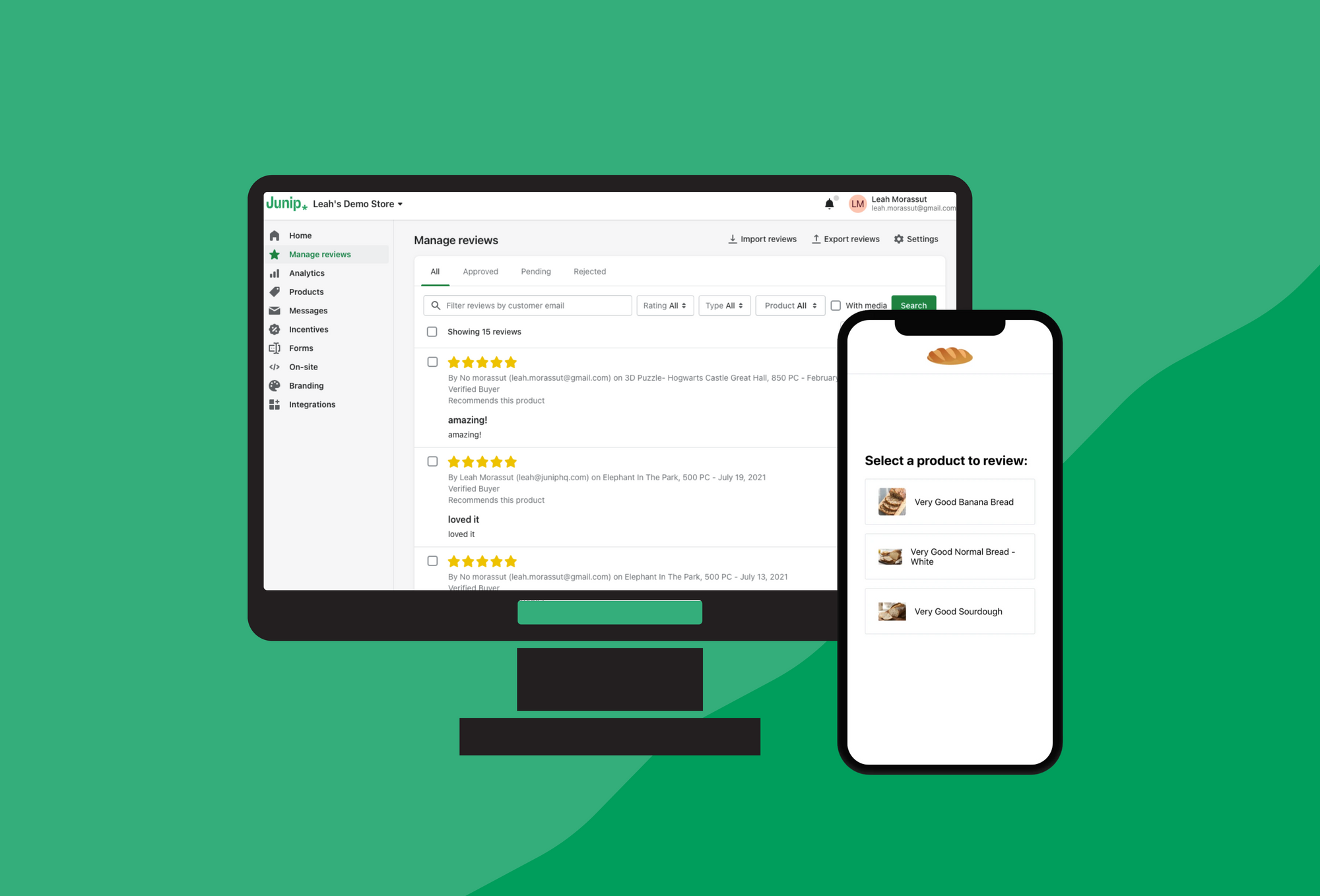 Junip reviews - a new way of gathering store reviews