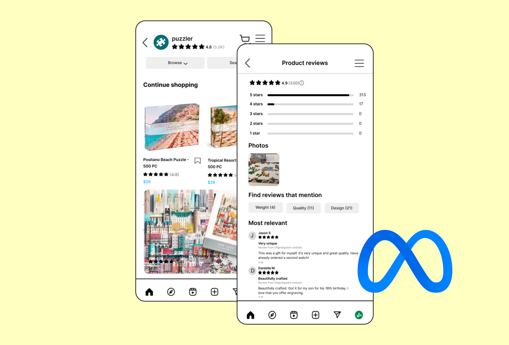Displaying Product Reviews with Meta Shops